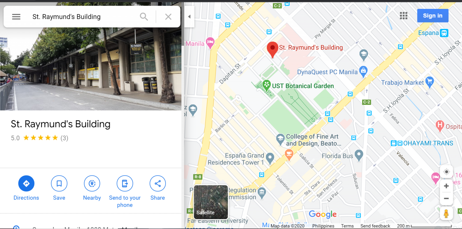 Location Map – UST – College of Commerce and Business Administration